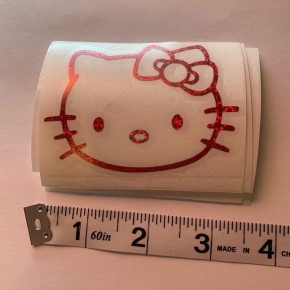 Accessories | Hello Kitty Red Holographic Glitter Vinyl Sticker | Poshmark